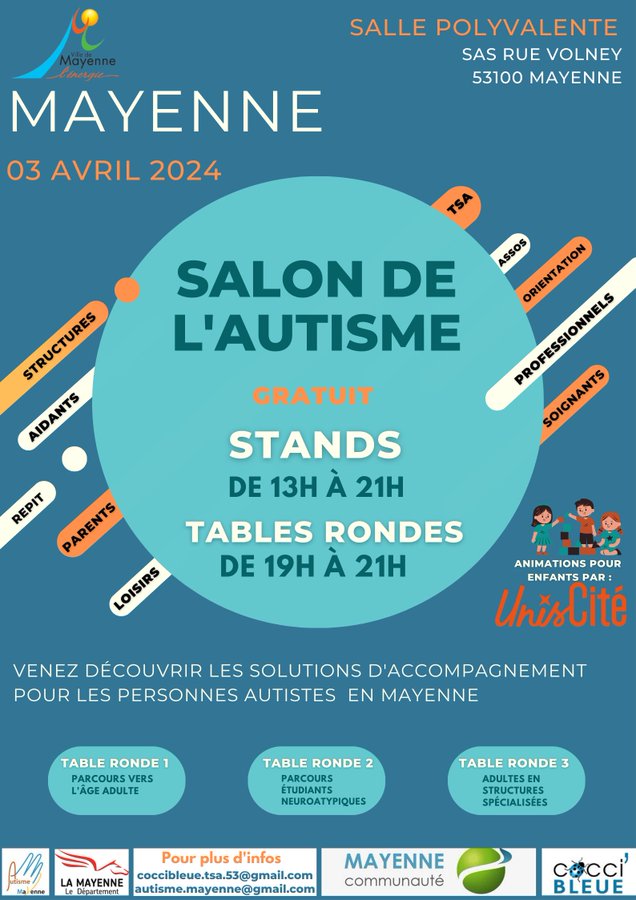 Salon de l’autisme – 3 avril 2024 à Mayenne | CAP Emploi